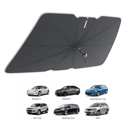 Parasolar Auto Pliabil pentru Masina Umbrela de parbriz Maner rotund 10 ...