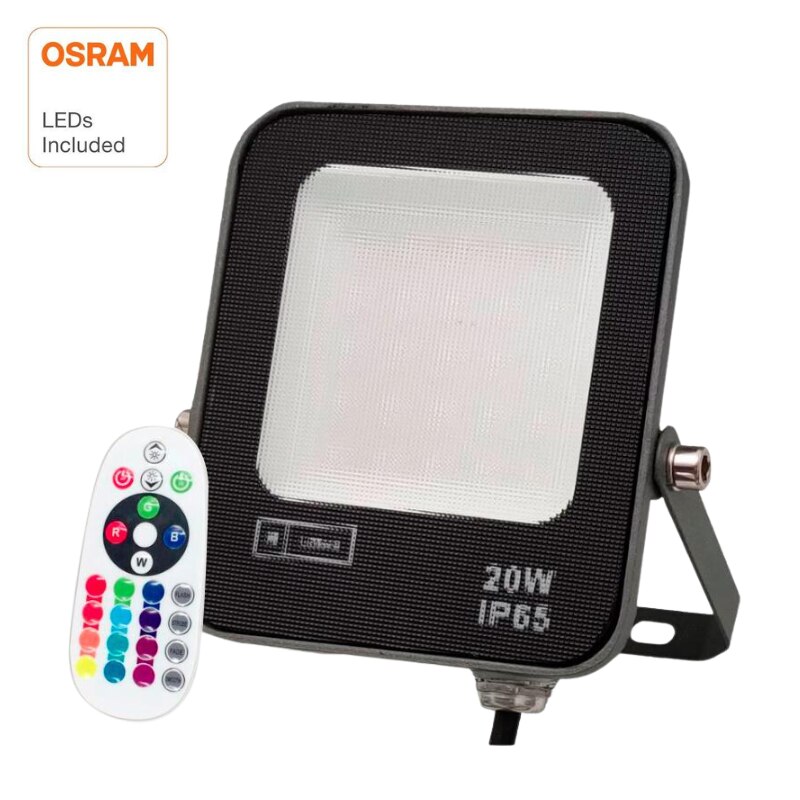 Proiector LED RGB cu telecomanda Napoli, chip Osram, 20W IP65 - eMAG.ro