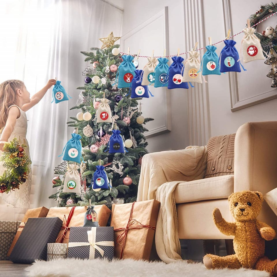 Set calendar de advent Hook, 24 saculeti, hartie/carton/lemn ...