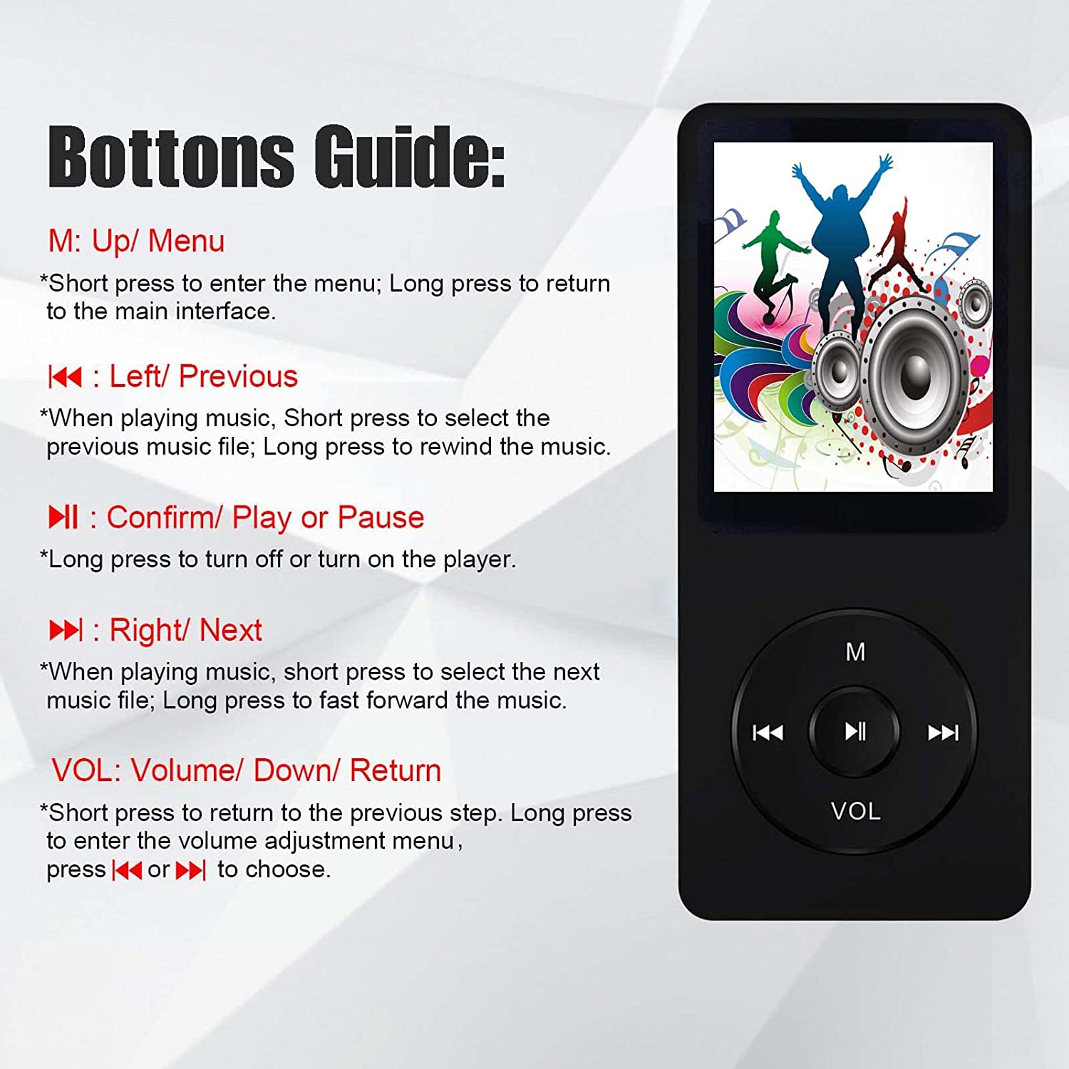 Player MP3 Bluetooth 5.0, Card micro SD, 32 GB, HIFI, Negru - eMAG.ro