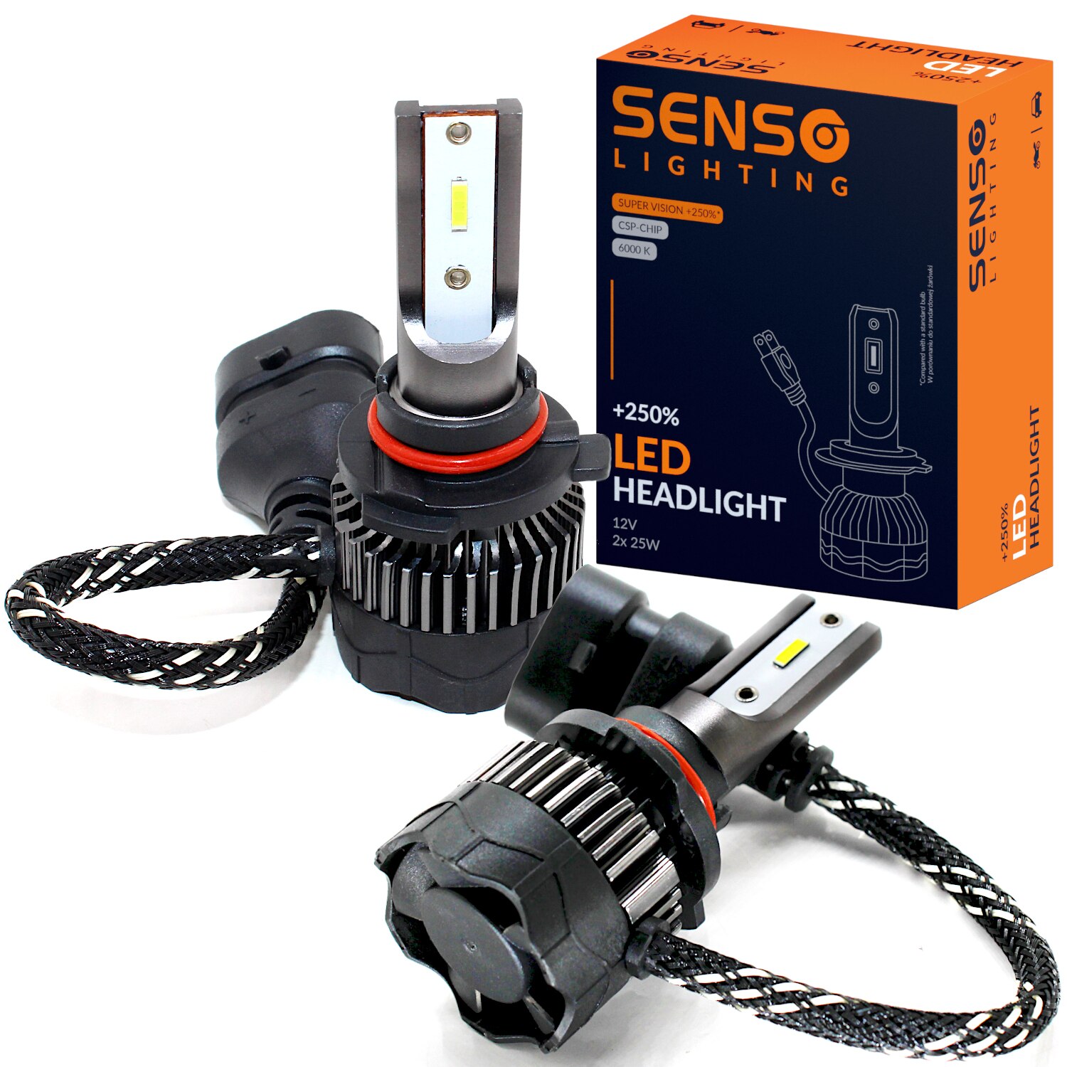Set 2 becuri auto, Senso, 12 V, 16000 lm - eMAG.ro