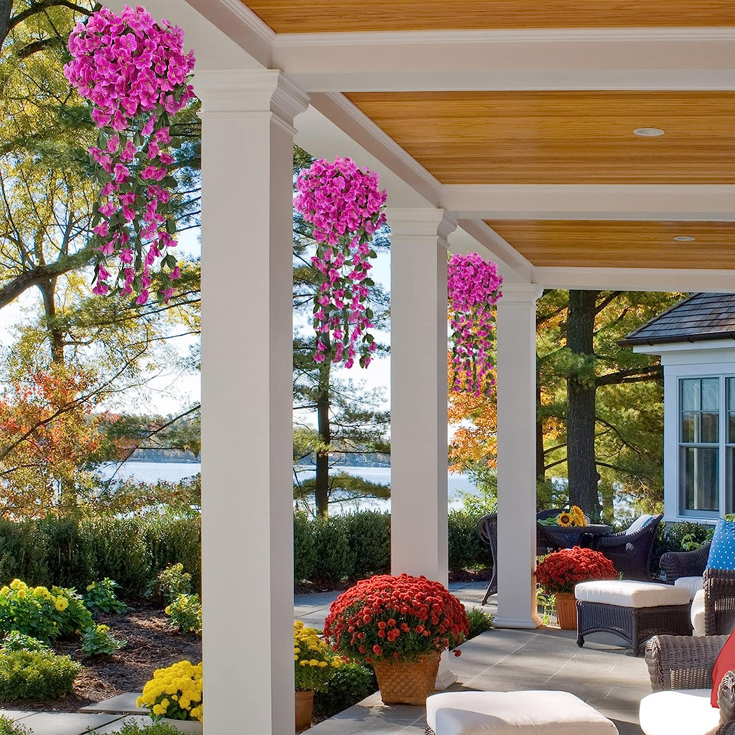 Set 4 Planta Artificiala suspendate violetele, Oricean, 85 X 30 cm ...