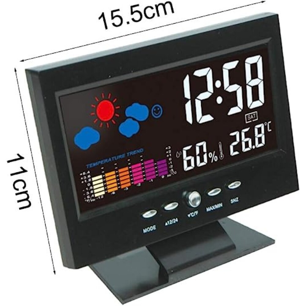 Termometru si Higrometru digital Zadabso, Statie meteo, Ceas cu alarma ...
