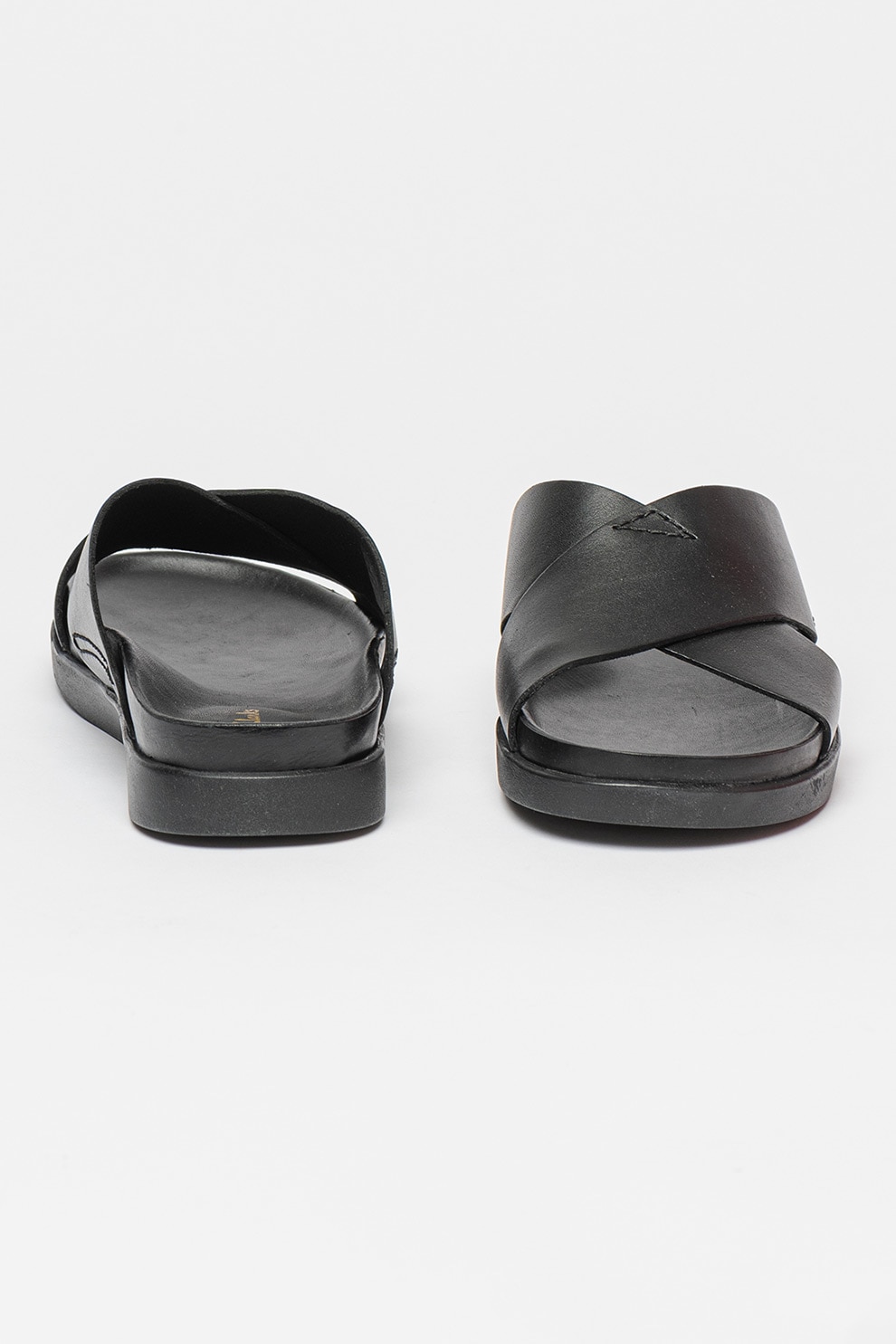 Clarks, Кожени чехли Sunder Wave, Черен, 6.5 - eMAG.bg