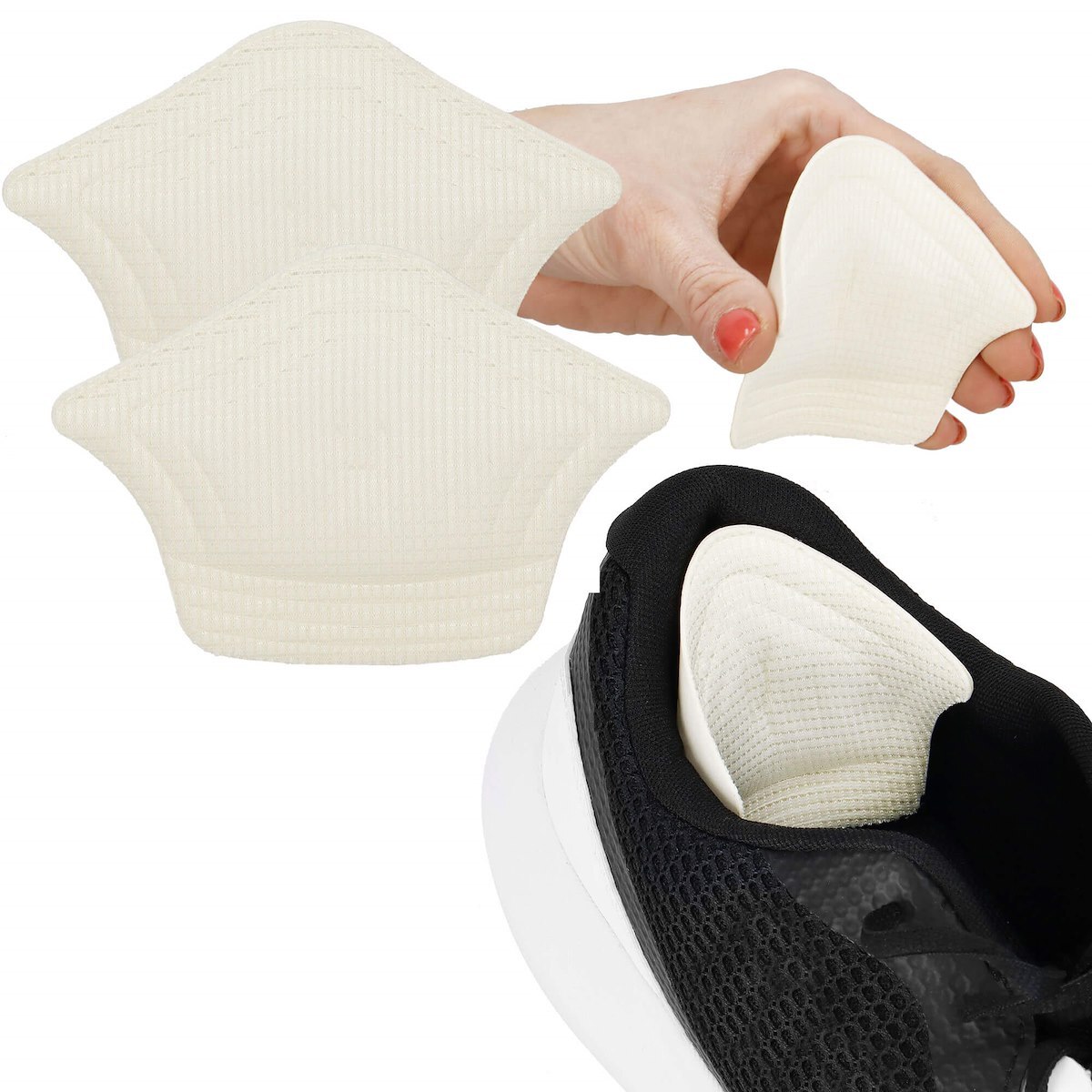 Set 2 plasturi pentru calcai, Spuma, 11 cm, Crem - eMAG.ro