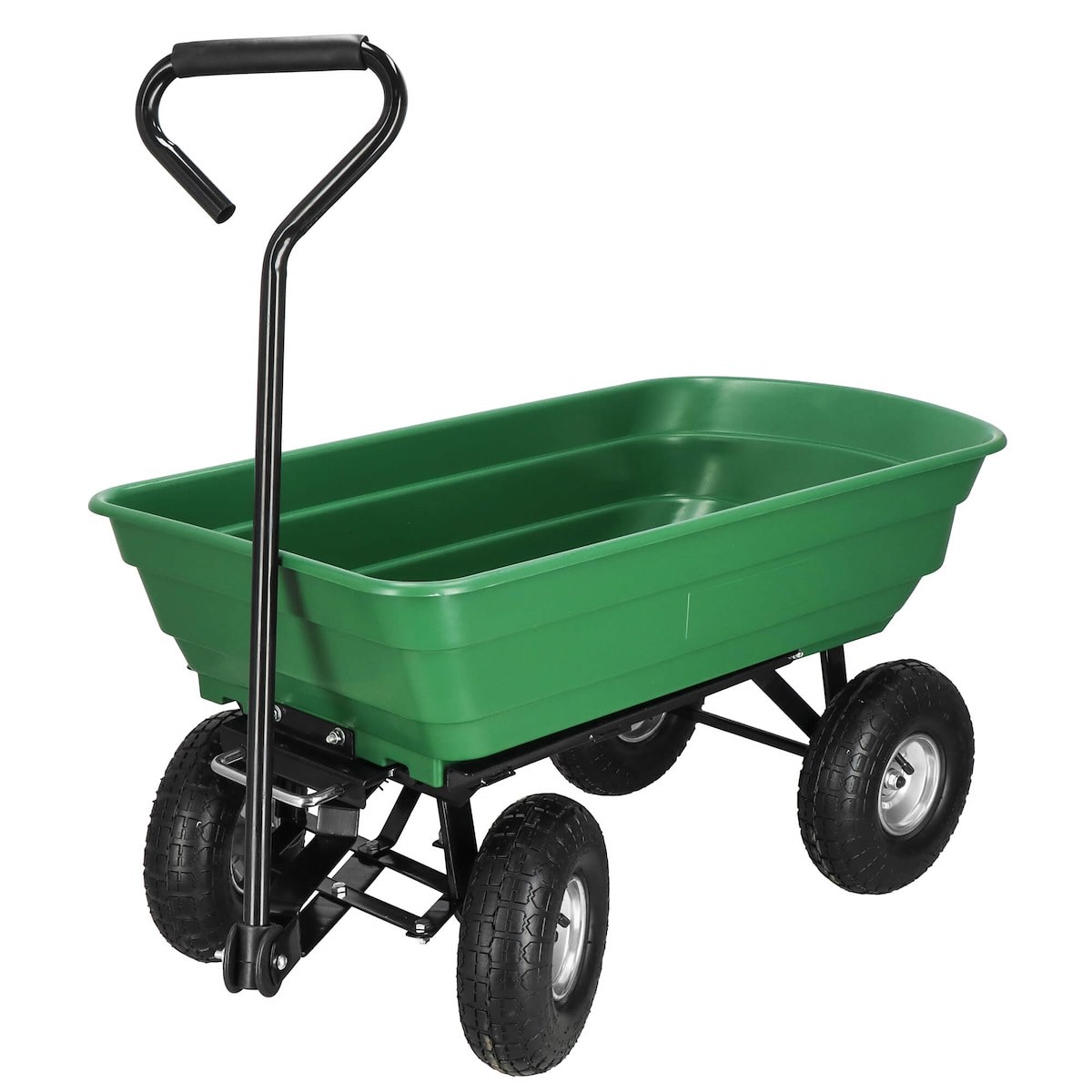 Carucior transport gradina, Metal, 250 kg, 75 L, Verde - eMAG.ro