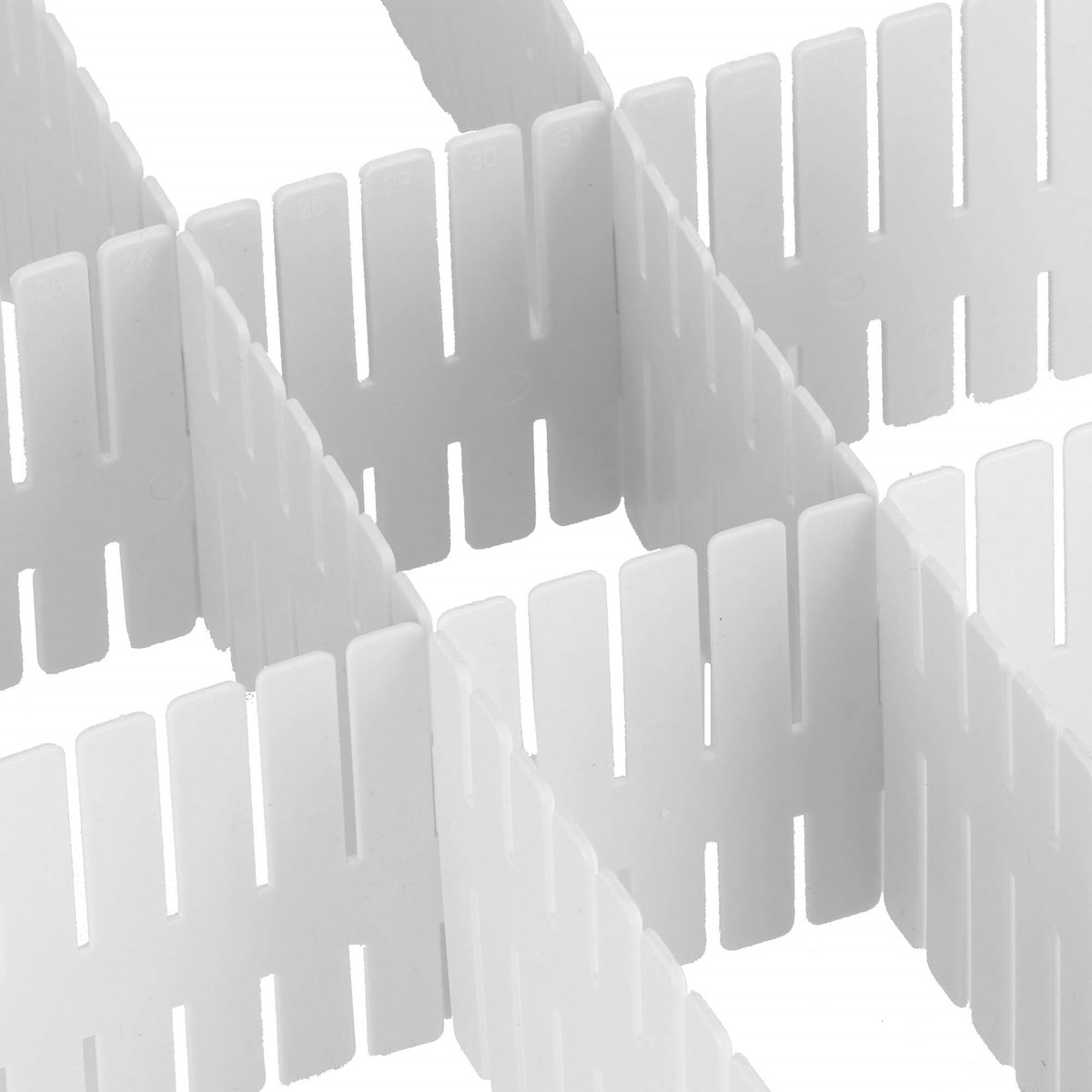 Set de 4 separatoare pentru sertar, Plastic, 46x7x1.5cm, Alb - eMAG.ro