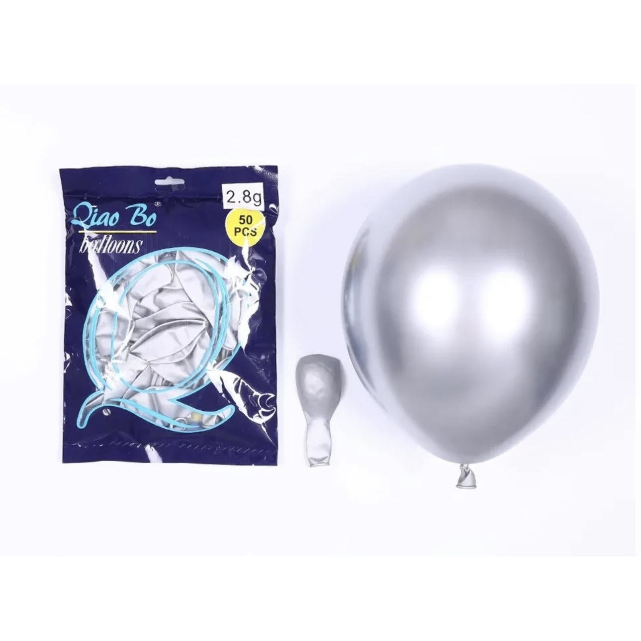 Set 50 baloane cromate, argintiu metalizat, latex, 25cm - eMAG.ro