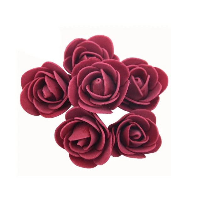 Trandafiri de spuma, 3 cm, 100/set, Rosu inchis - eMAG.ro