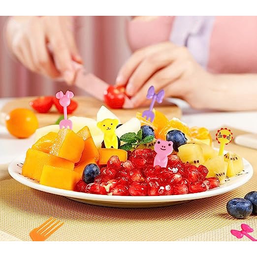 Set 60 buc mini furculite decorative pentru tort, salata fructe, ocazii ...