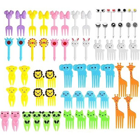 Set 60 buc mini furculite decorative pentru tort, salata fructe, ocazii ...