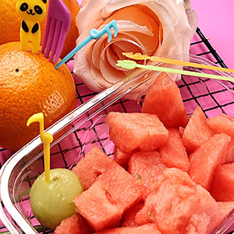 Set 78 buc mini furculite si scobitori decorative pentru tort, salata ...