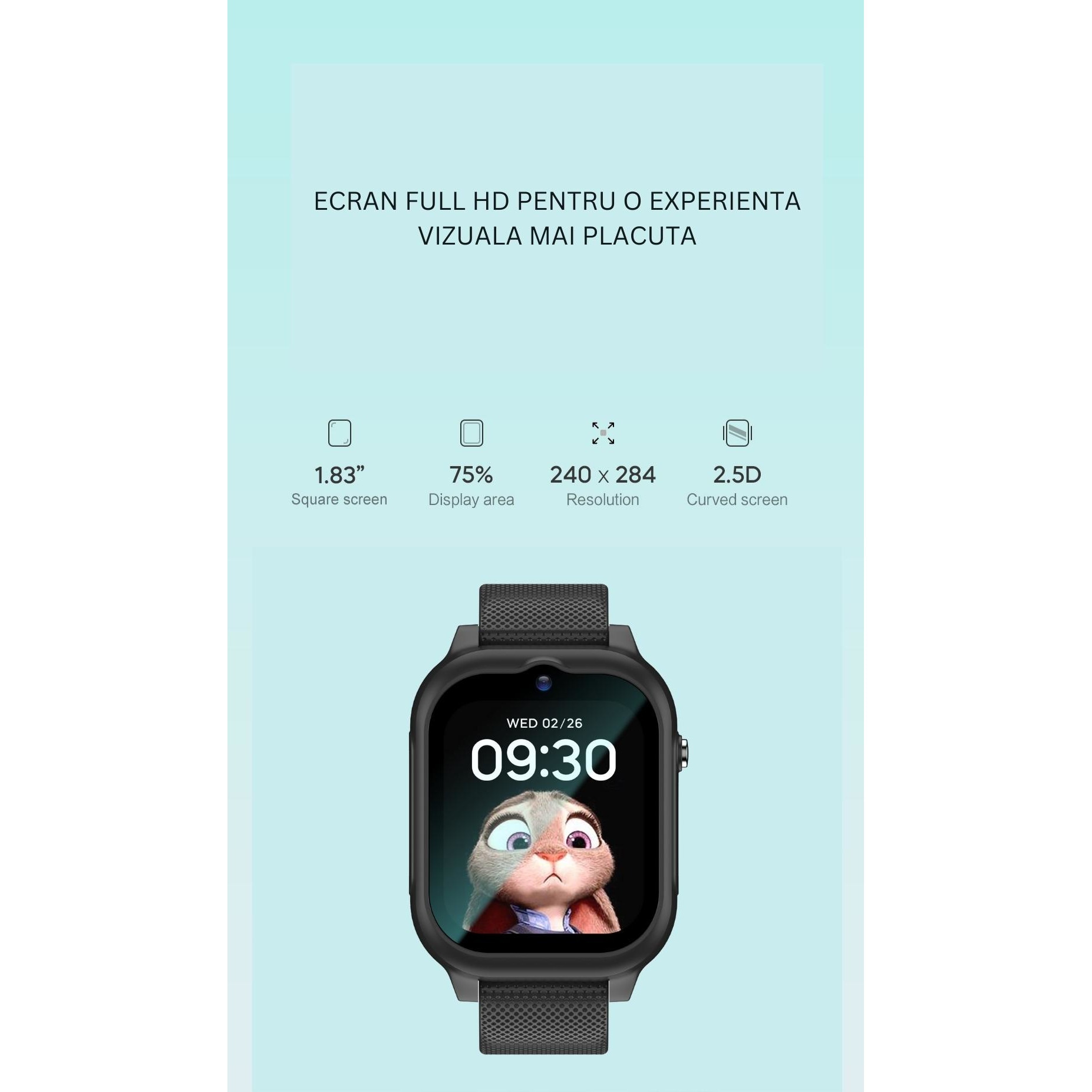 Ceas Smartwatch GPS Copii IOPA™, Functie telefon, 4G, Apeluri video ...