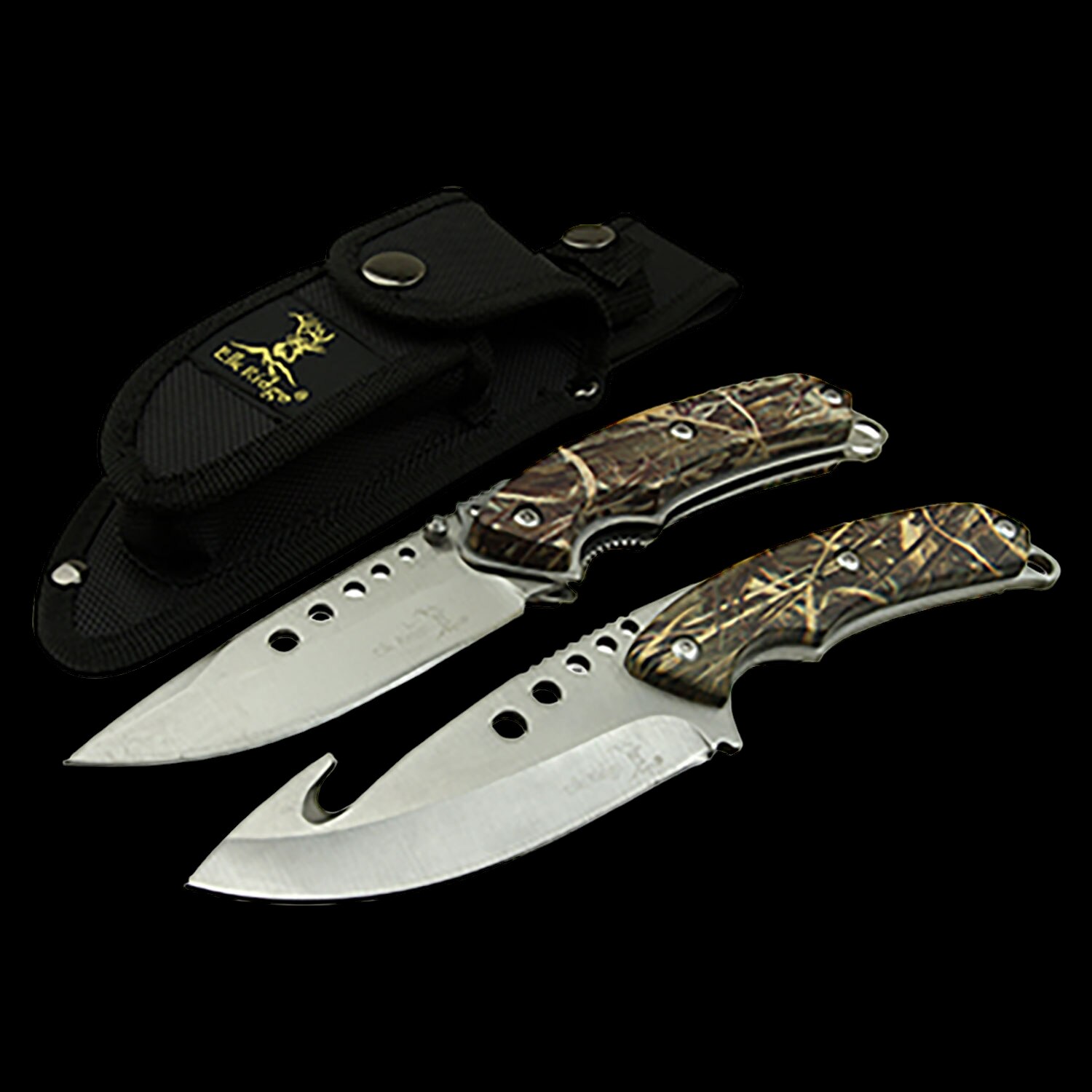 Set de 2 Cutite de Vanatoare cu Teaca, Inox, ER-054CA - eMAG.ro