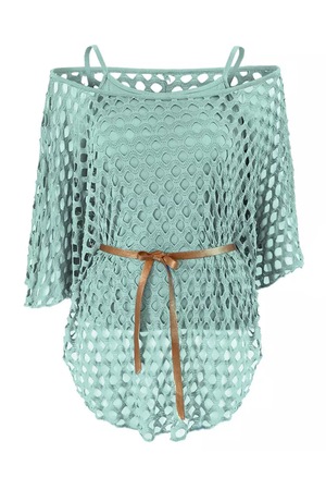 Tunica pentru femei, JUP, Poliester, plasa, cu centura, maneci liliac ...