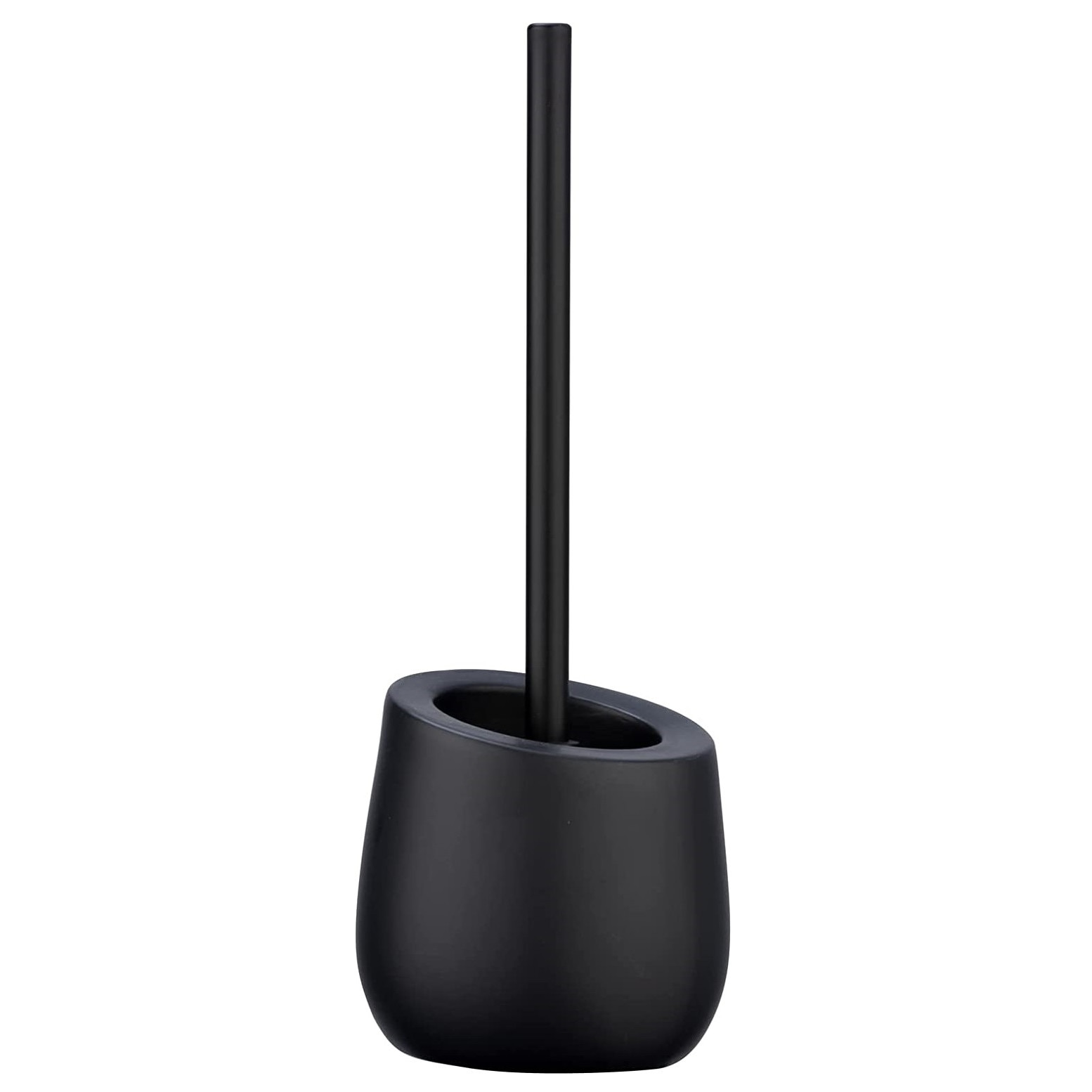 Perie WC din silicon Wenko® cu vas din ceramica, negru mat - eMAG.ro