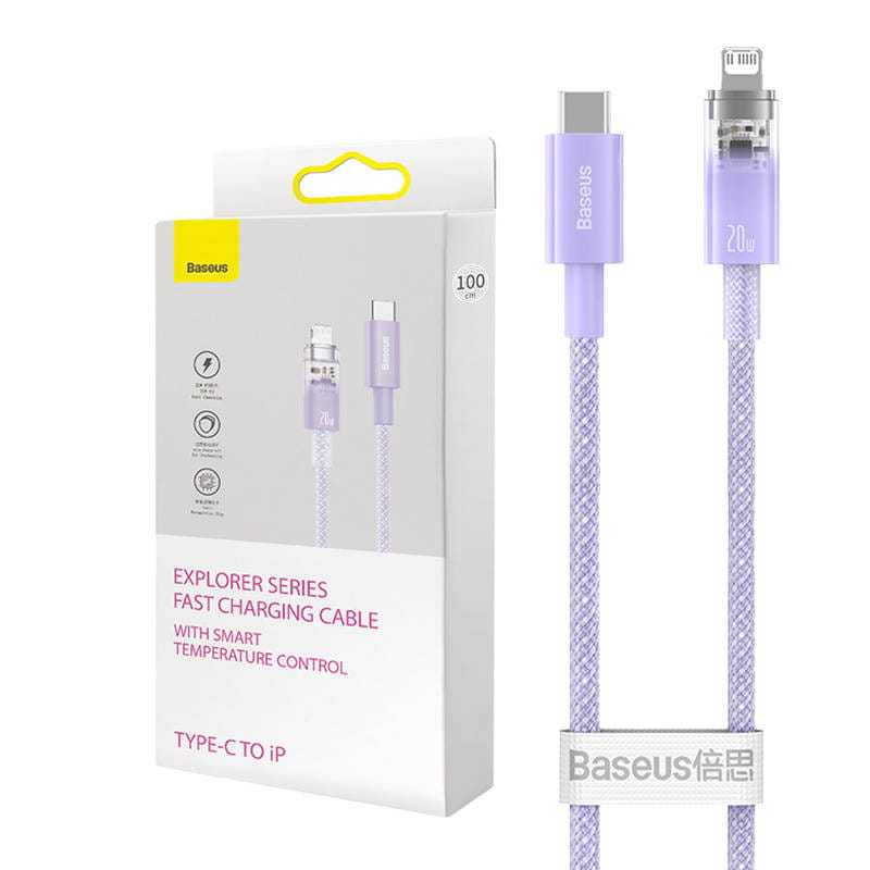 Cablu de incarcare rapida, Baseus, USB-C la Lightning Explorer, 1 m ...