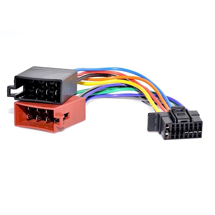 Cablu conector auto ISO NEW SONY 16 Pin pentru redarea audio in masina ...