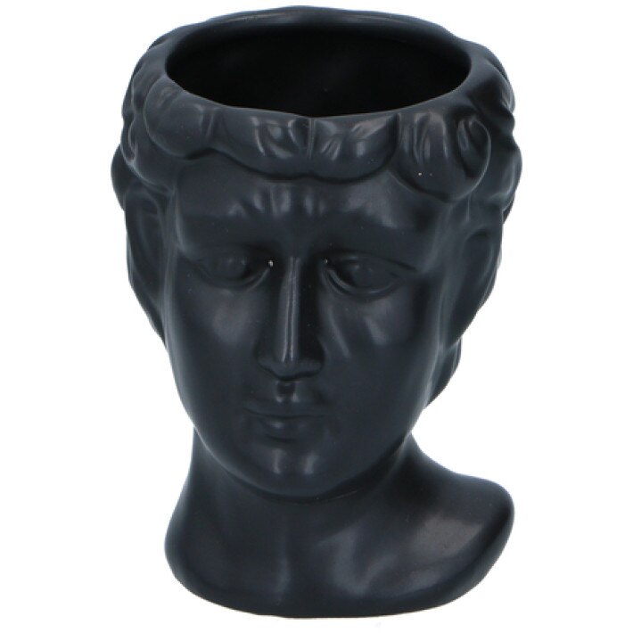 Ghiveci forma cap, Openhome, Ceramica, 10x9,5x12,5cm, Negru - eMAG.ro