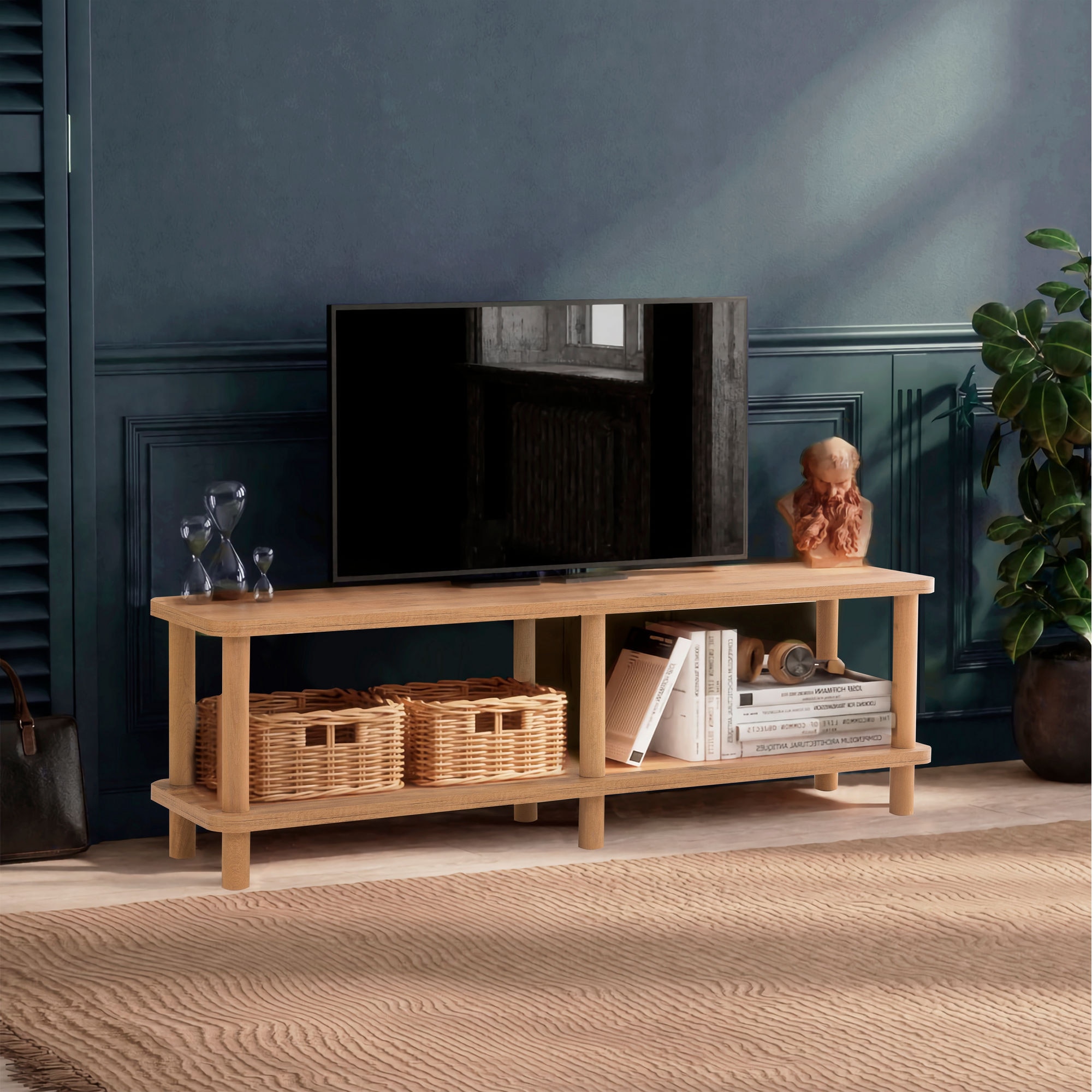 Comoda TV, Lada 140, Natural, 140 x 43 x 35 cm - eMAG.ro
