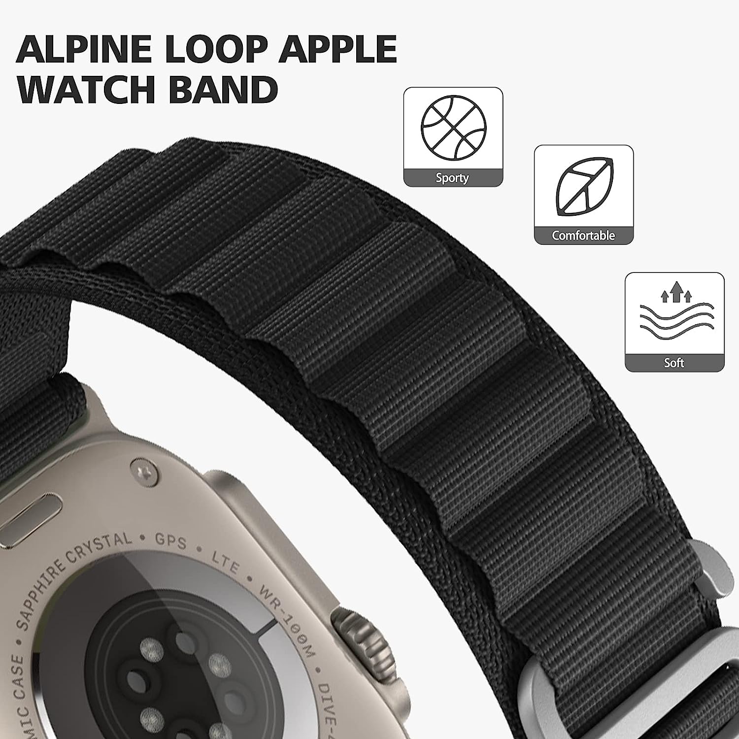 Curea Alpine Loop Strap pentru Smart Watch, 22мм, gri - eMAG.ro