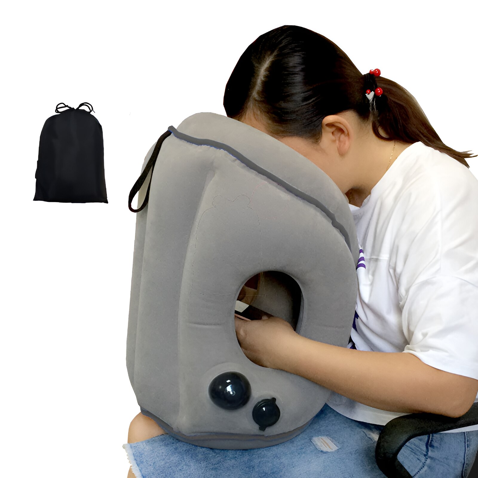 Perna gonflabila de calatorie pentru avion, autobuz, masina, pentru gat ...