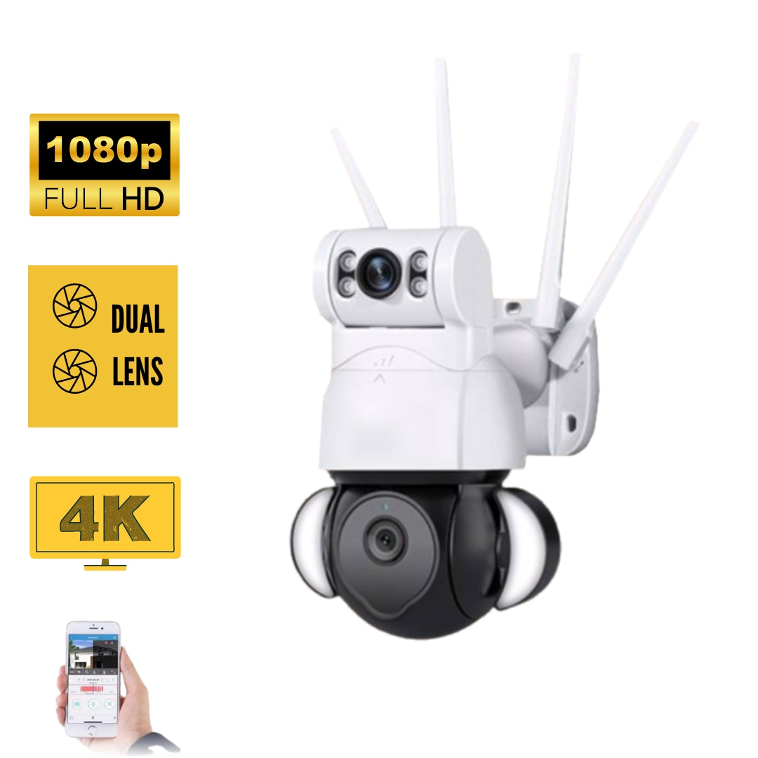 Camera Supraveghere Full Hd 4k, Microfon, Lumini, Night Vision ...