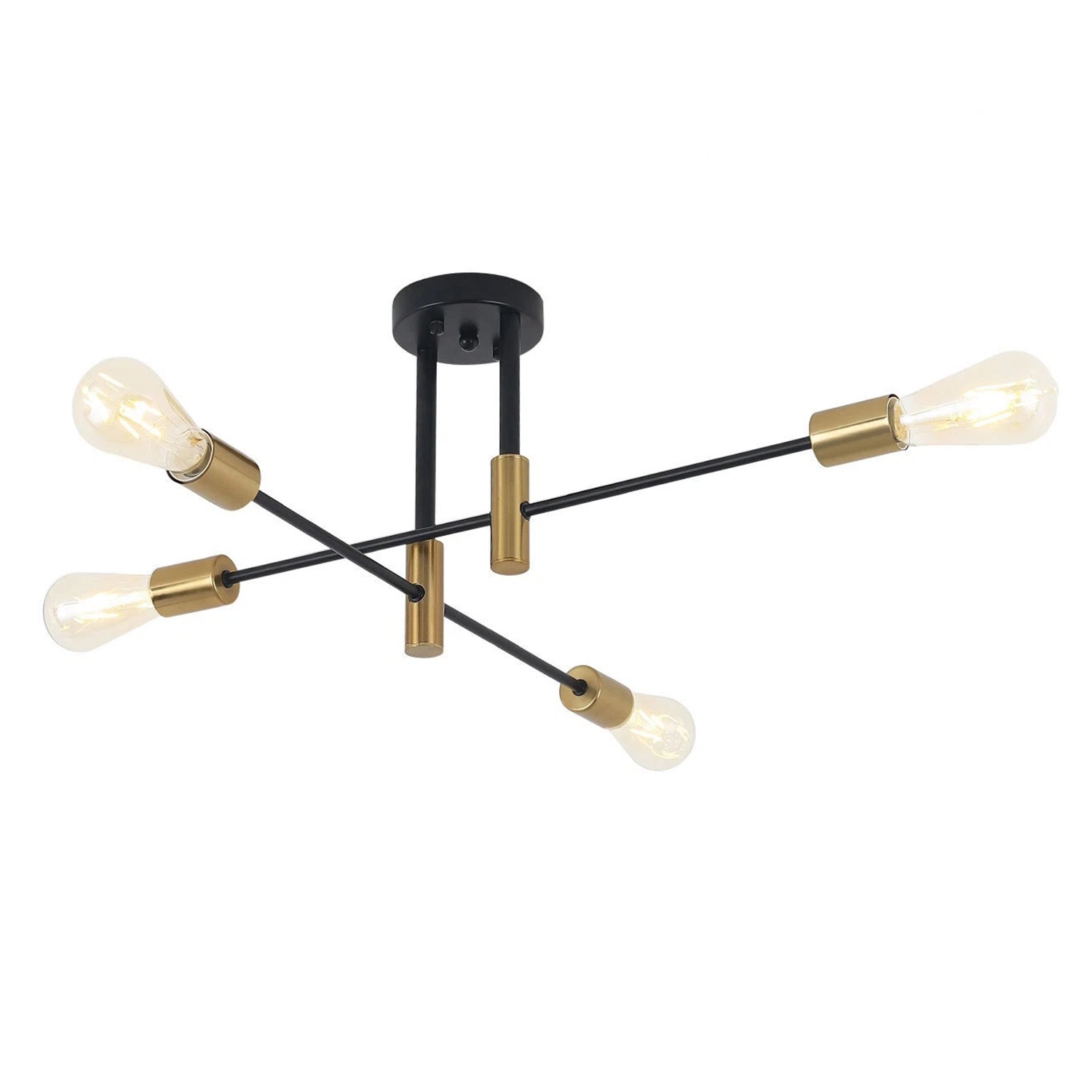 Candelabru Modern Nordic, Toolight, Fier, 4 X E27, Auriu / Negru - eMAG.ro