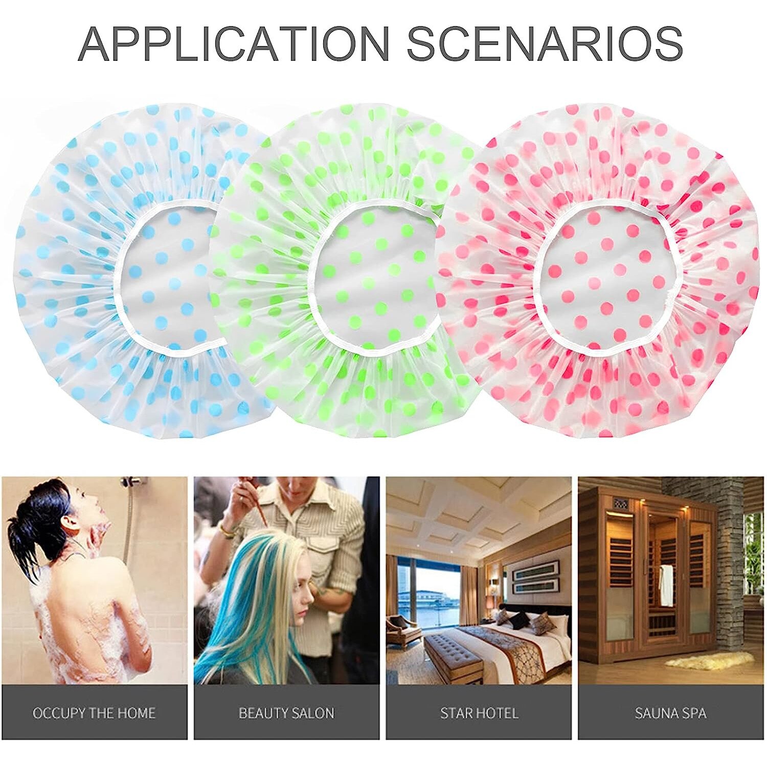 Set 4 casti pentru dus, JENUOS®, EVA, Reutilizabile, Multicolor - eMAG.ro