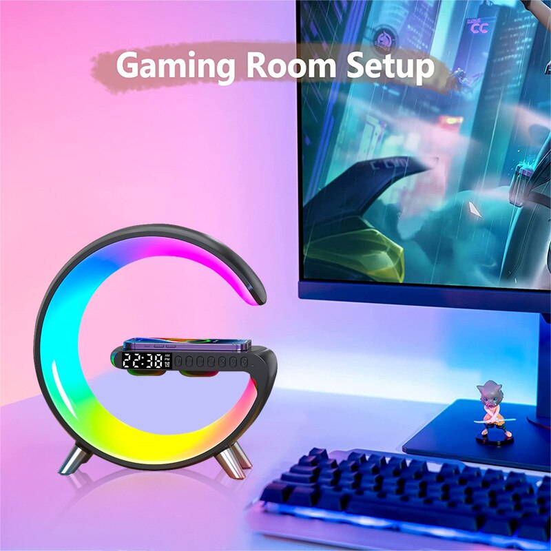 Lampa Inteligenta RGB LEXELPRO®, design modern, ceas digital cu alarma ...