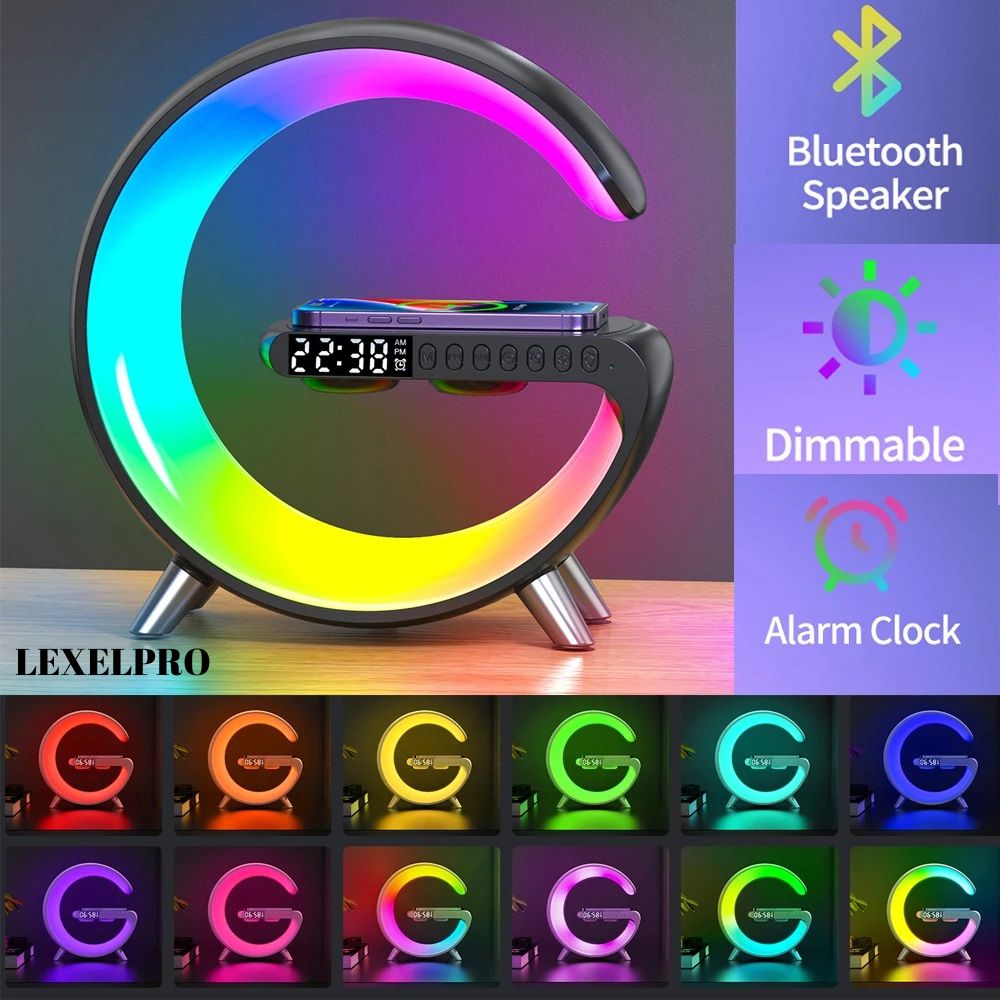 Lampa Inteligenta RGB LEXELPRO®, design modern, ceas digital cu alarma ...