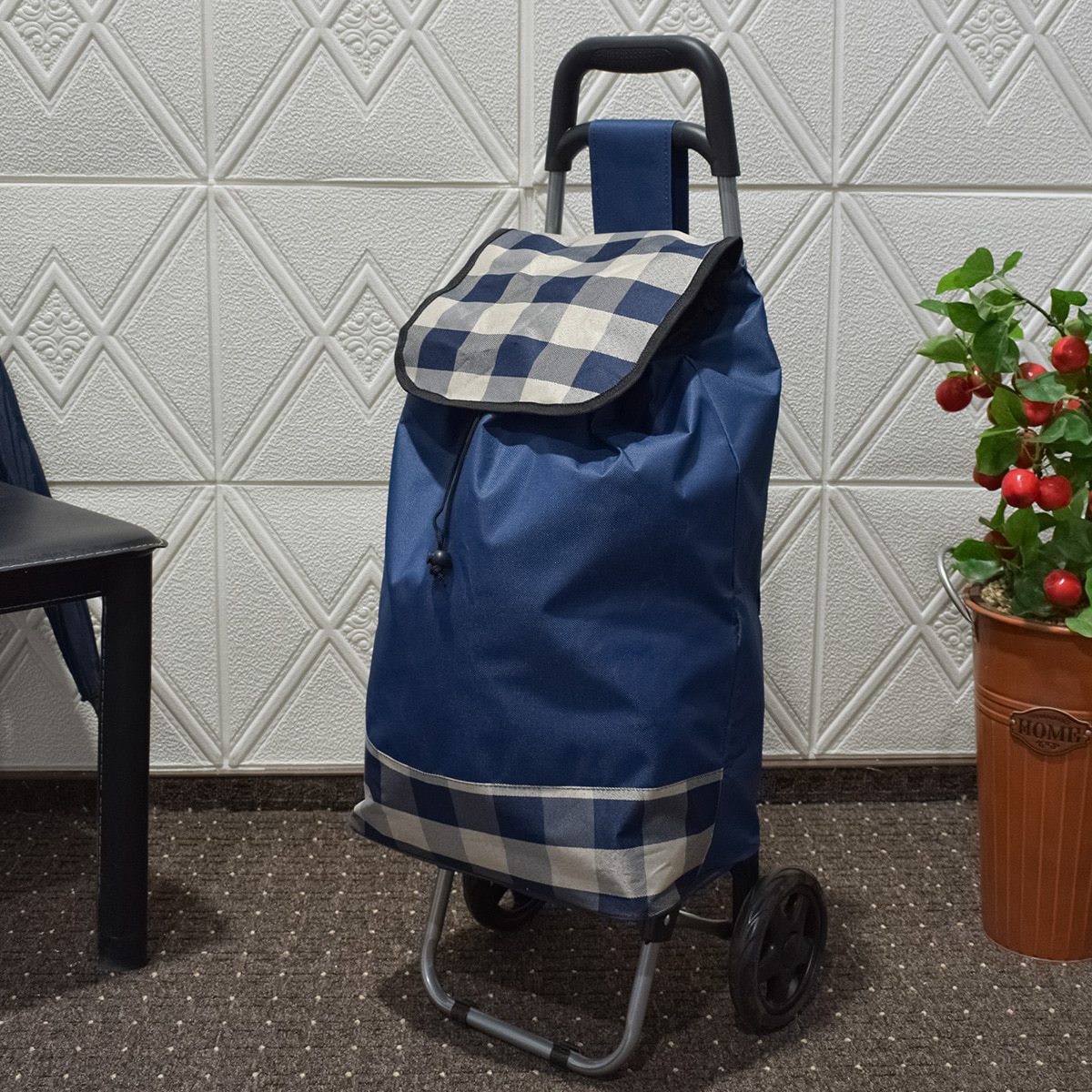 Carucior de piata pliabil, Naimeed D4941, 2 roti, 37 L, Albastru - eMAG.ro