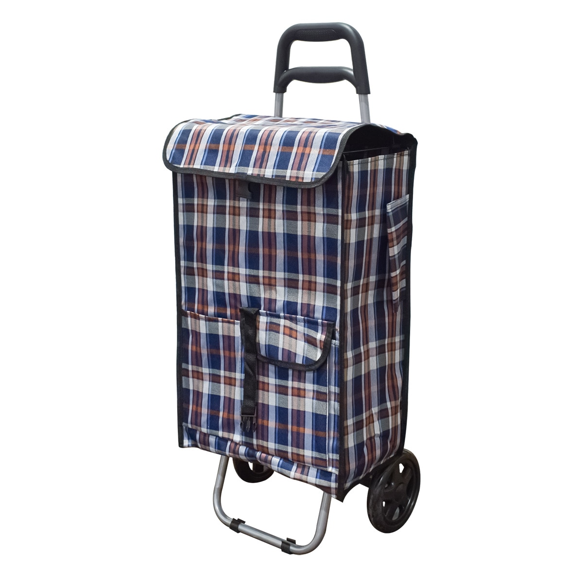 Carucior de piata pliabil, Naimeed D4945, 2 roti, 43 L, Albastru/Alb ...