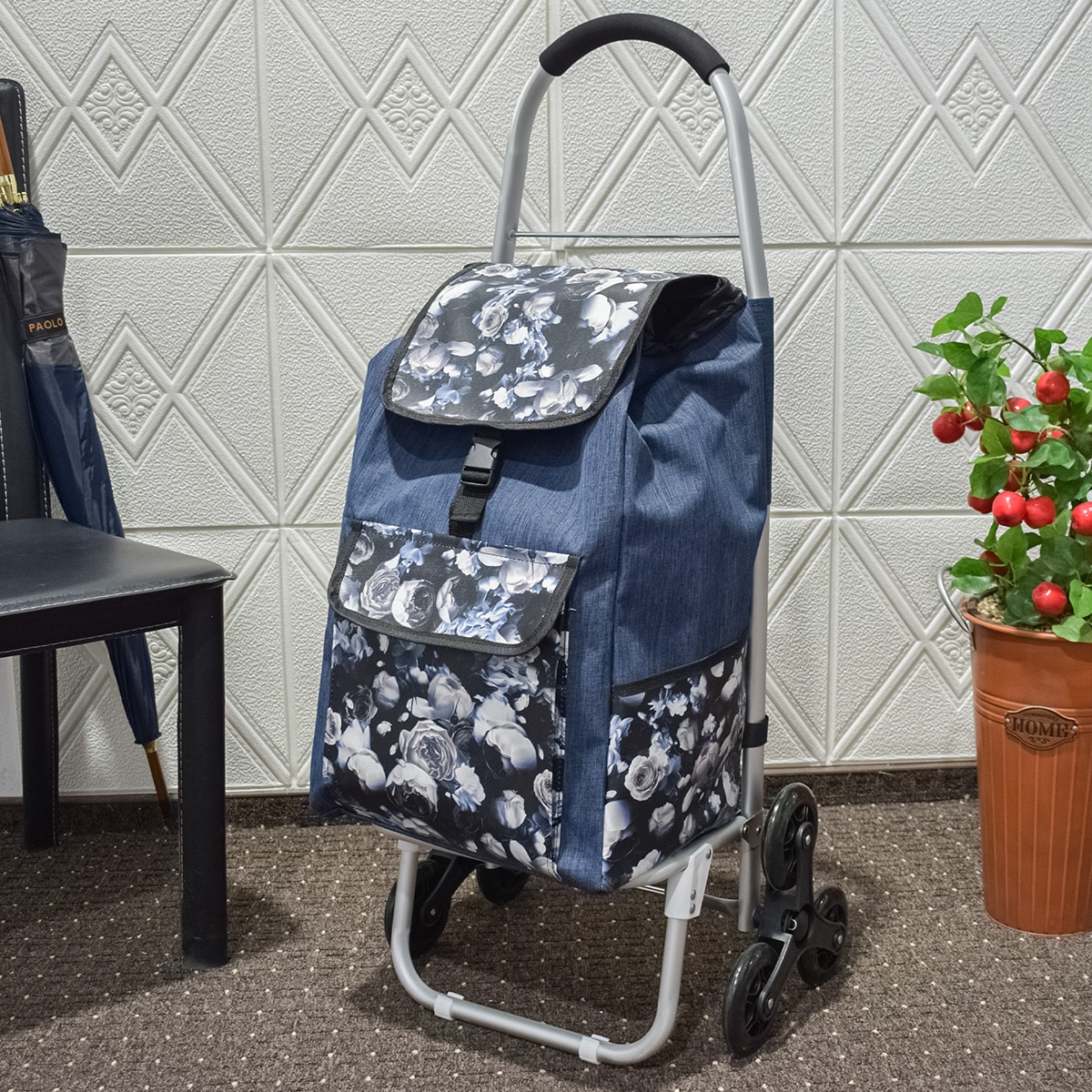 Carucior de piata pliabil, cadru din aluminiu, roti din silicon ...