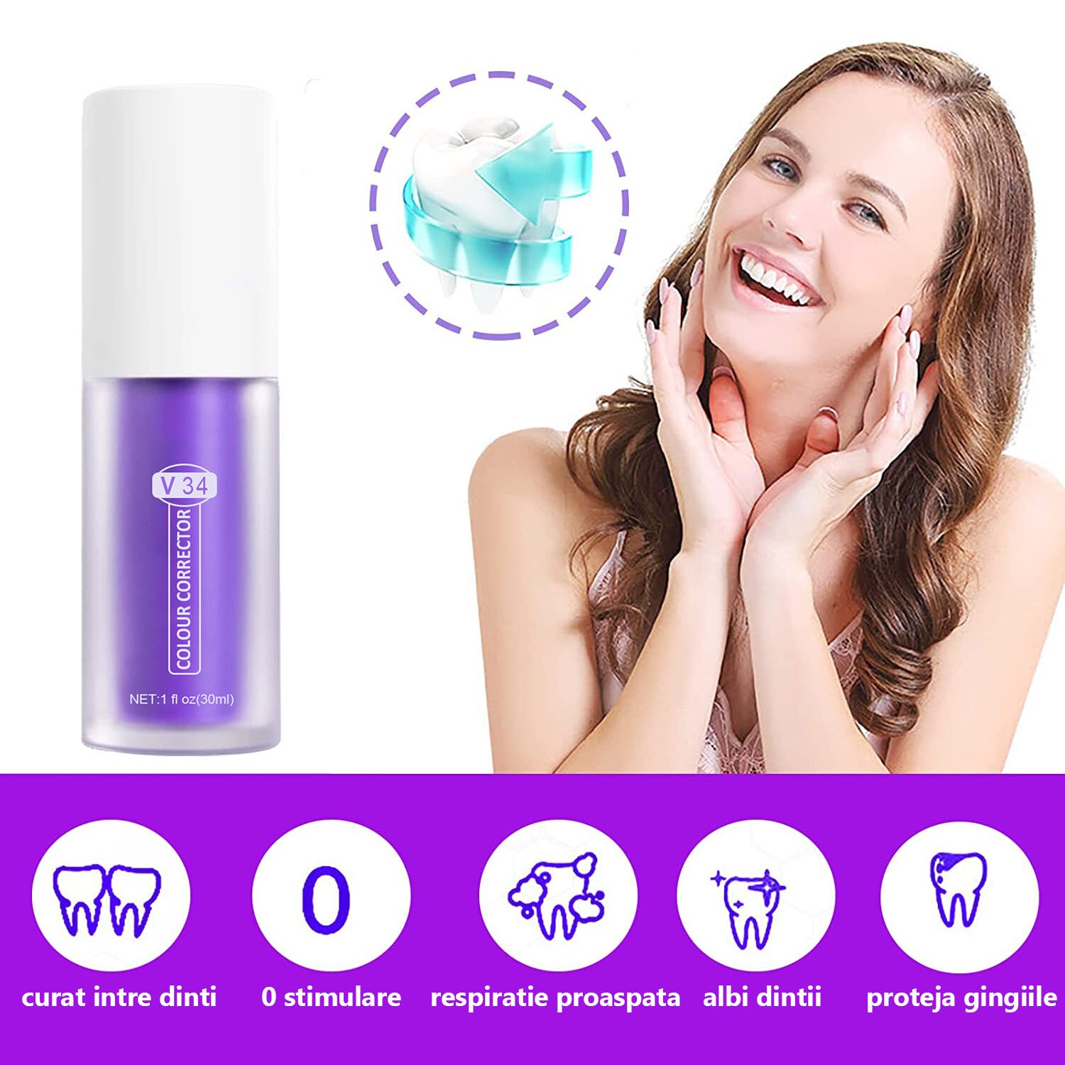 Pasta de Dinti, Vaxiuja, Albirea Dintilor, Indepartarea Petelor, 30ml ...