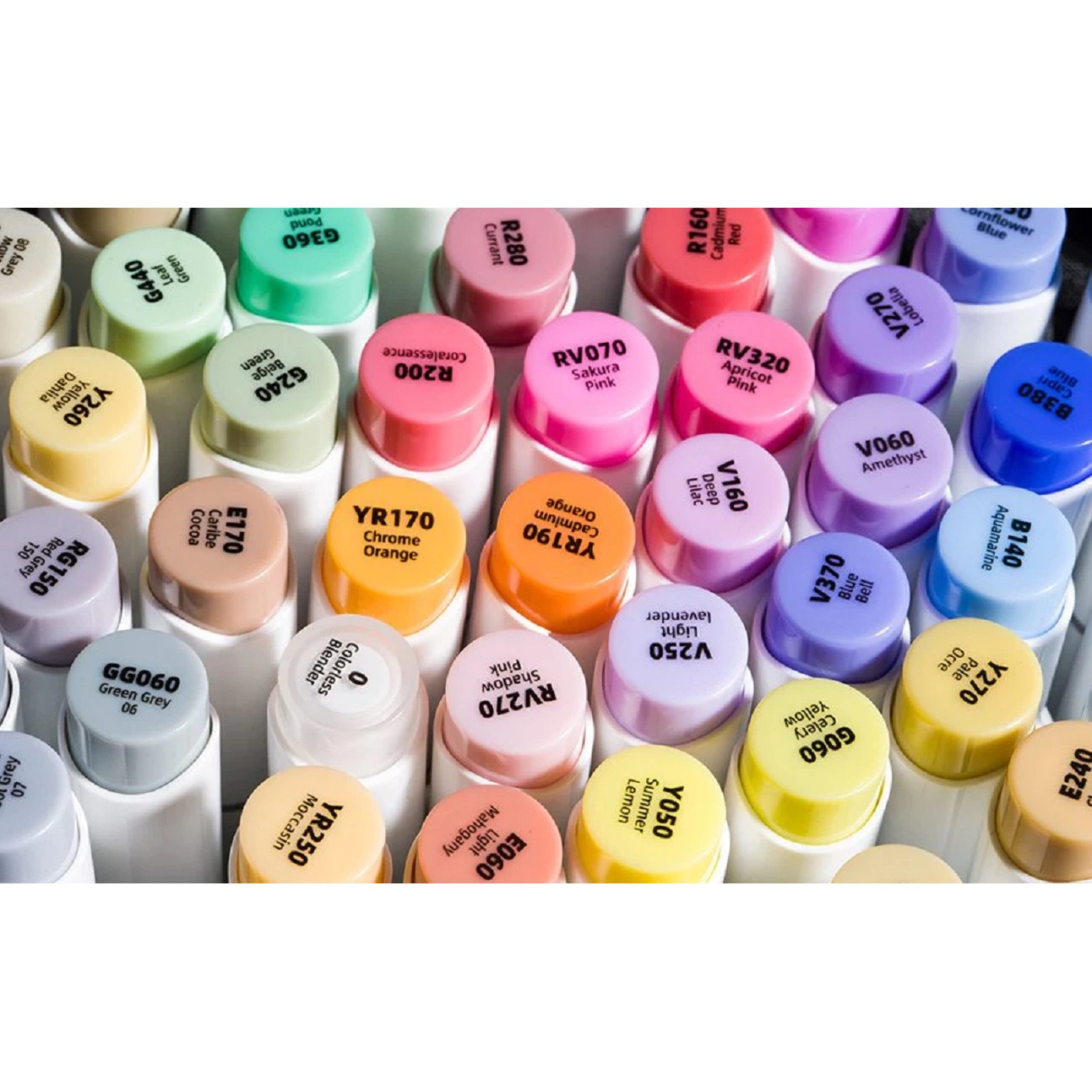 Set 48 Markere Ohuhu Honolulu, Baza Alcool, Varf Dublu Brush Chisel ...