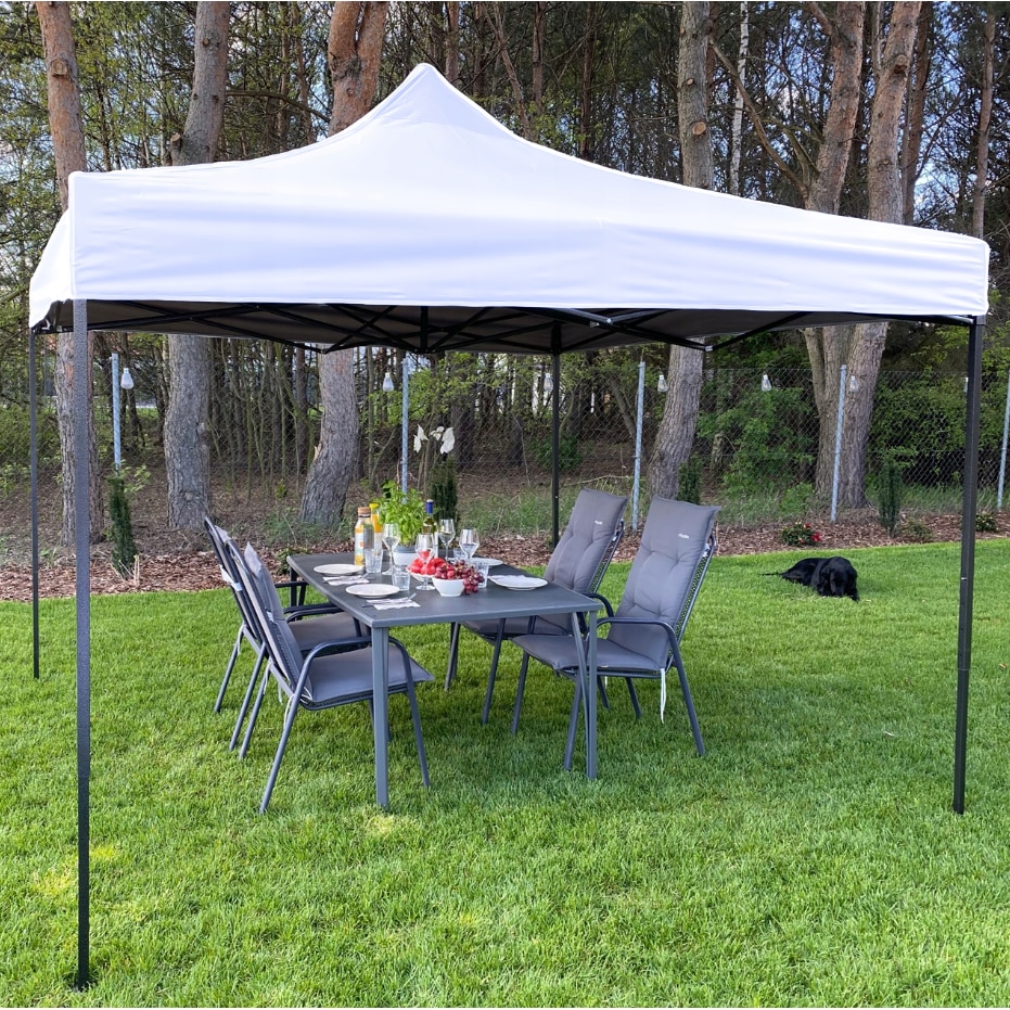 Pavilion pliabil, Zola®, alb, 3x3 m, 4 pereti detasabili, structura din ...