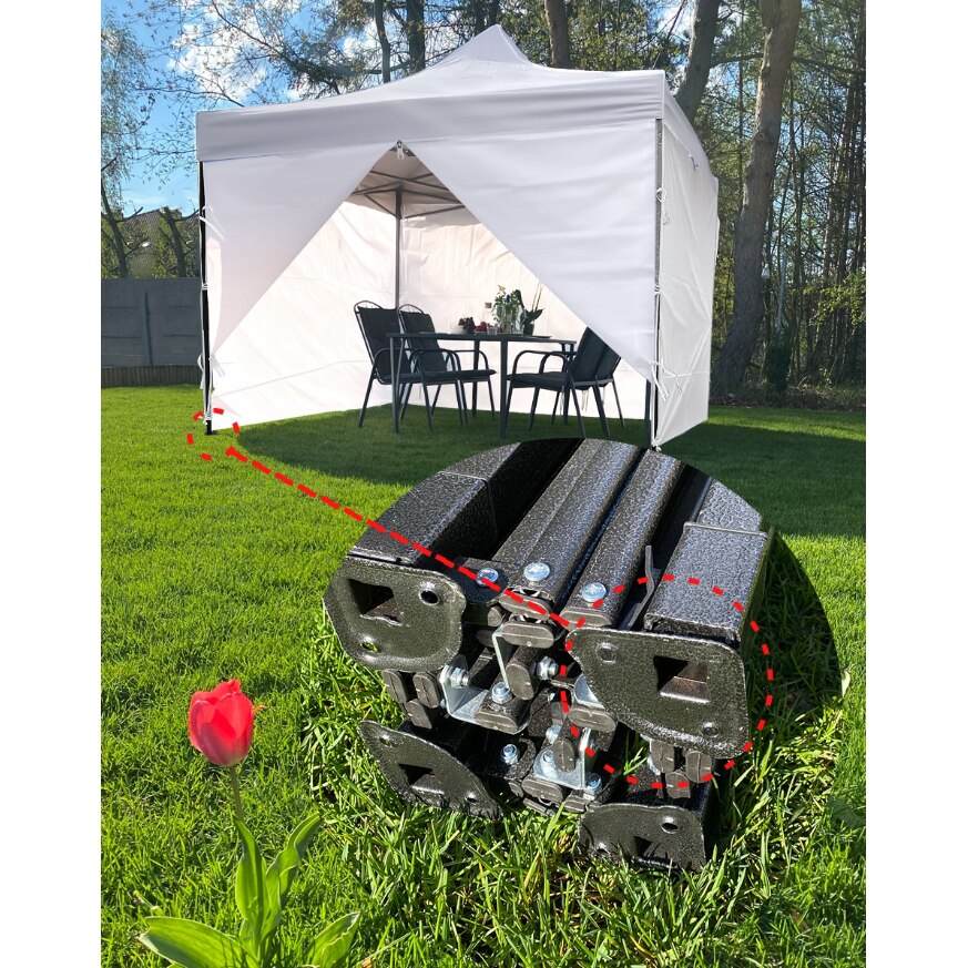 Pavilion pliabil, Zola®, alb, 3x3 m, 4 pereti detasabili, structura din ...