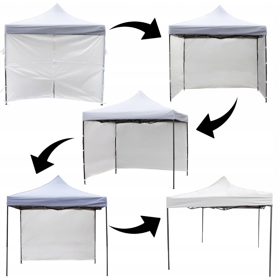 Pavilion pliabil, Zola®, alb, 3x3 m, 4 pereti detasabili, structura din ...