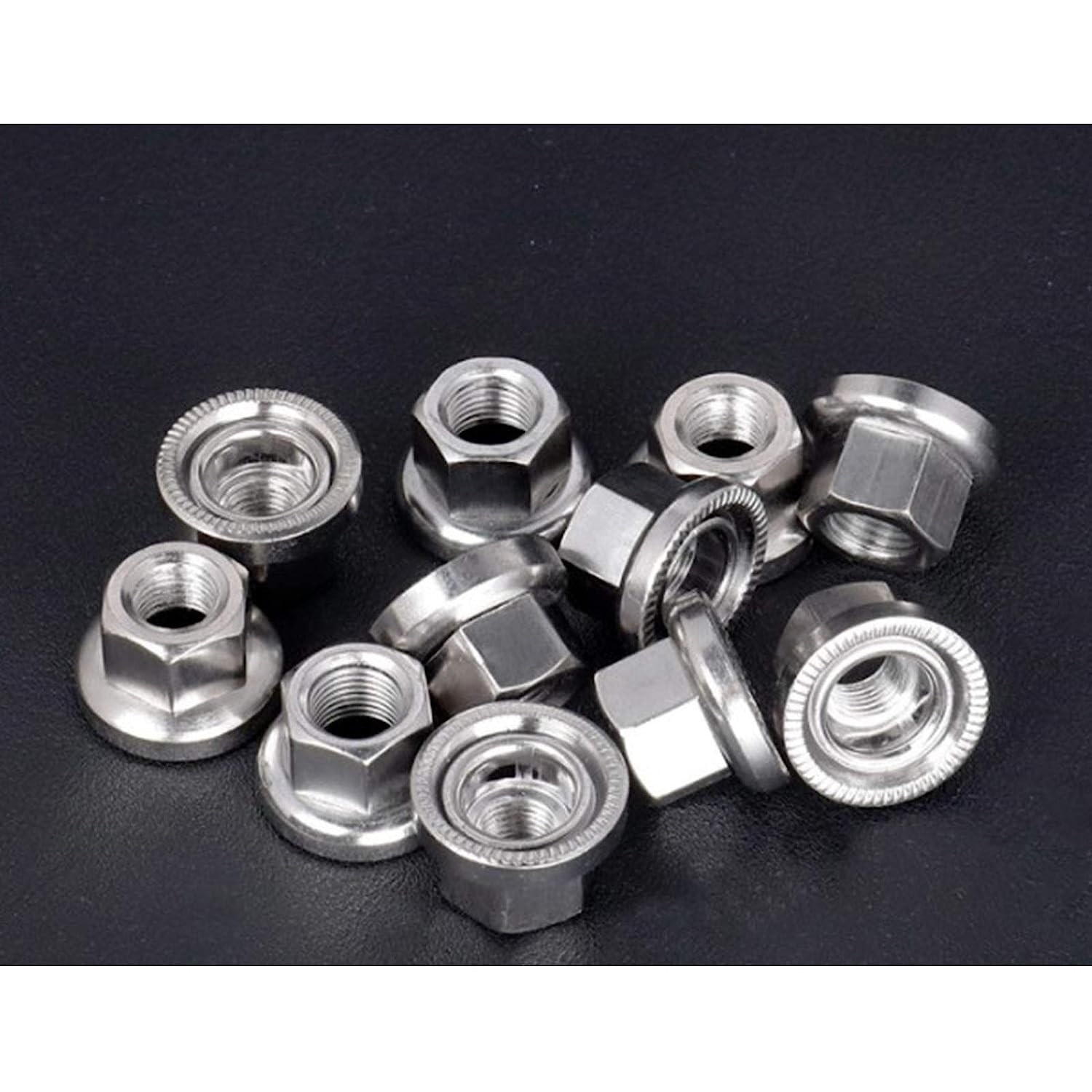 Set 4 piulite pentru bicicleta, Otel inoxidabil, Pentru roti, Argintiu ...