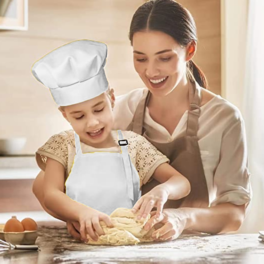 Set sort/palarie de bucatar, Poliester, Pentru copii, Alb - eMAG.ro