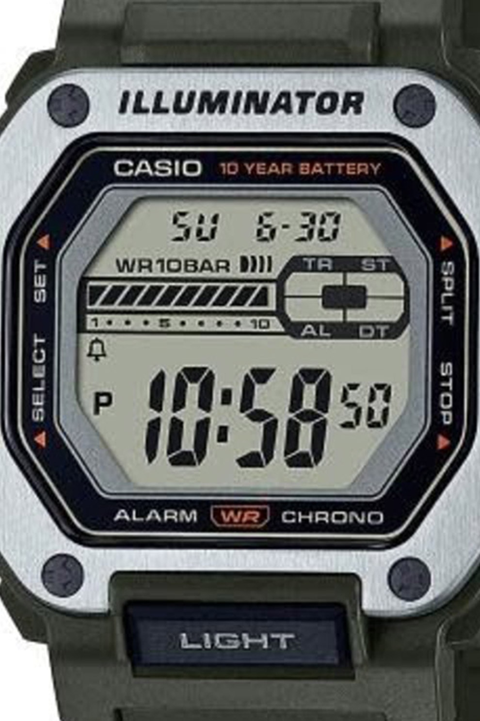 Casio, Ceas digital dreptunghiular, Kaki - eMAG.ro
