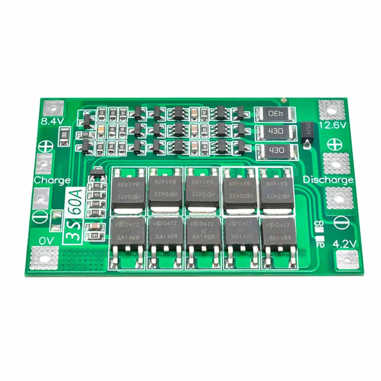 Modul BMS 3S cu echilibrator, Elektroweb, 60A, Li-Ion, 12.6V - eMAG.ro