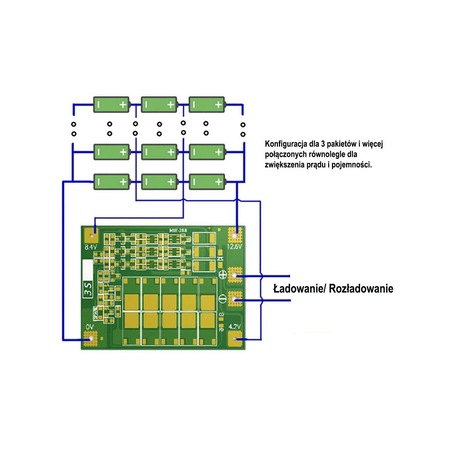 Modul BMS 3S cu echilibrator, Elektroweb, 60A, Li-Ion, 12.6V - eMAG.ro
