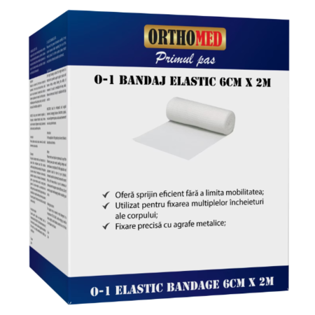 Bandaj elastic 6 cm x 2 m, Orthomed - eMAG.ro