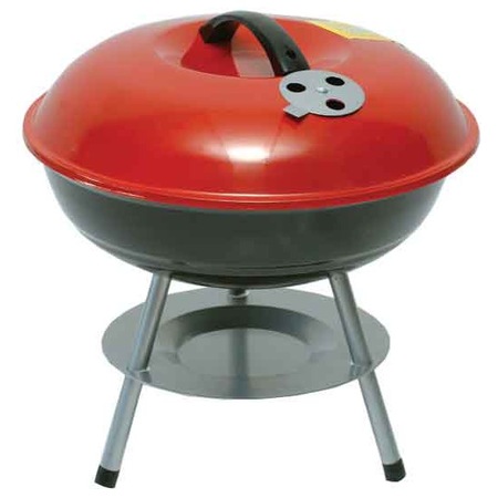 Gratar portabil cu carbune, Campus, Model rotund cu capac, 40cm, Rosu ...