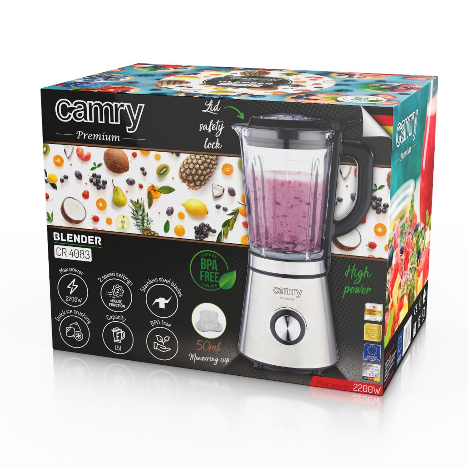 Blender, Camry, 2200 W, 2 trepte, Negru - eMAG.ro