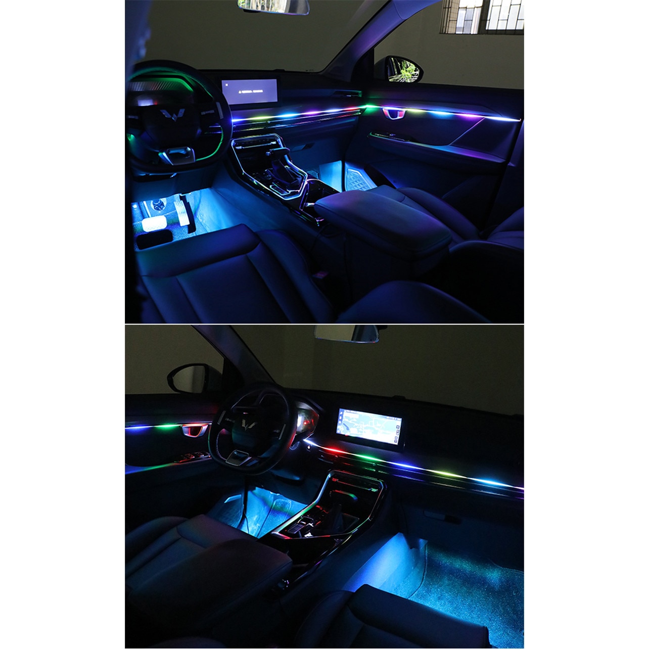 FIr neon auto RGB, 7 moduri 213 culori si control prin aplicatie - eMAG.ro