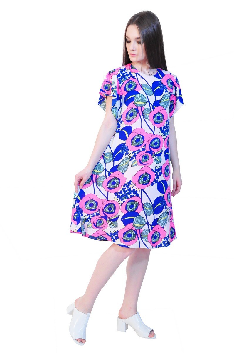 Rochie de dama cu maci roz, RVL, XL - eMAG.ro