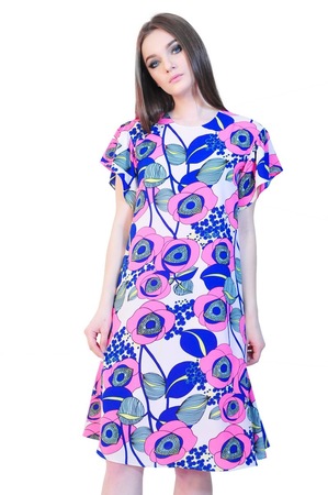 Rochie de dama cu maci roz, RVL, XL - eMAG.ro